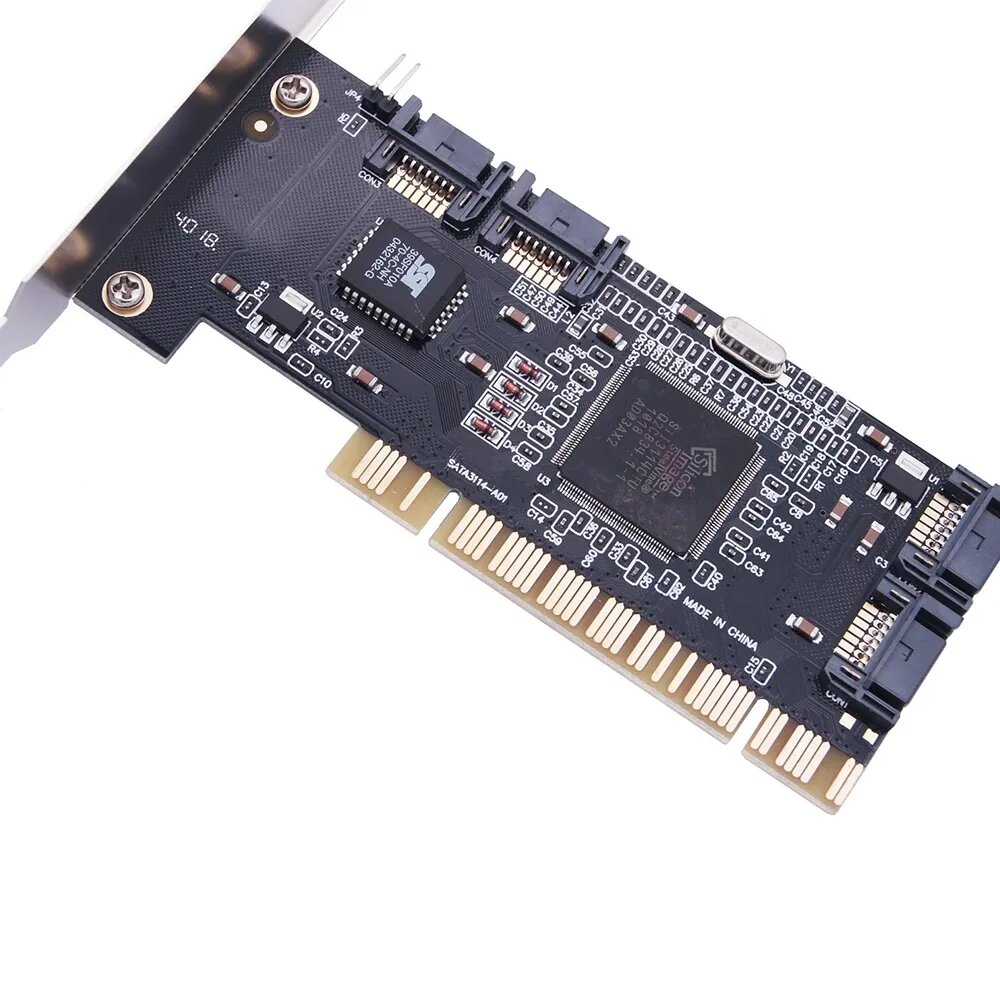 4-портовая внутренняя карта расширения PCI SATA Raid Controller с двумя кабелями Sata, для настольных ПК, поддержка жесткого диска SATA