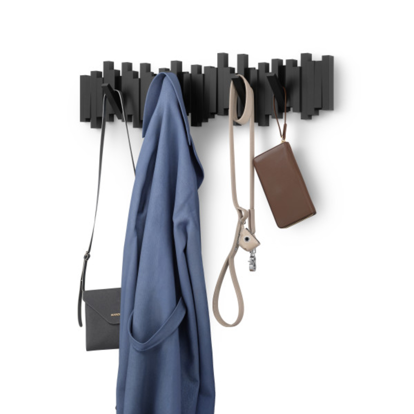 Вешалка настенная Umbra Sticks 8 крючков, черная