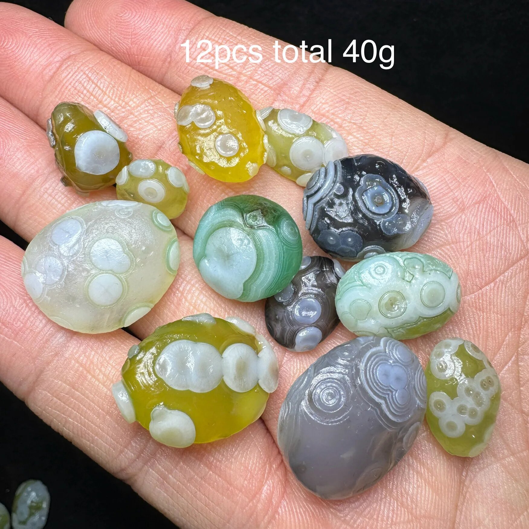 Зеленый сардоникс агат из Алхаса Гоби GK1-22 02GK