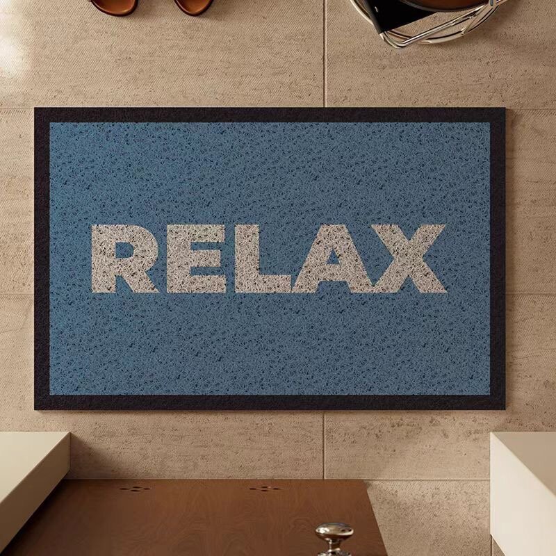 Коврик для пола Relax синий японский стиль, 50x80 см, нескользящая основа, износостойкий silk ring