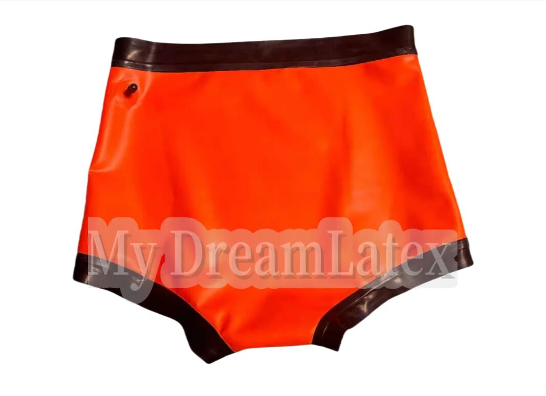 Оранжевые и черные надувные сексуальные латексные трусы, резиновые шорты со средней талией, чехлы на подгузники, трусы, нижнее белье, брюки на Хэллоуин