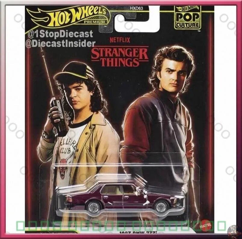 Hot Wheels Premium Игрушечная машинка Stranger Things 1987 BMW 777 Red 1:64