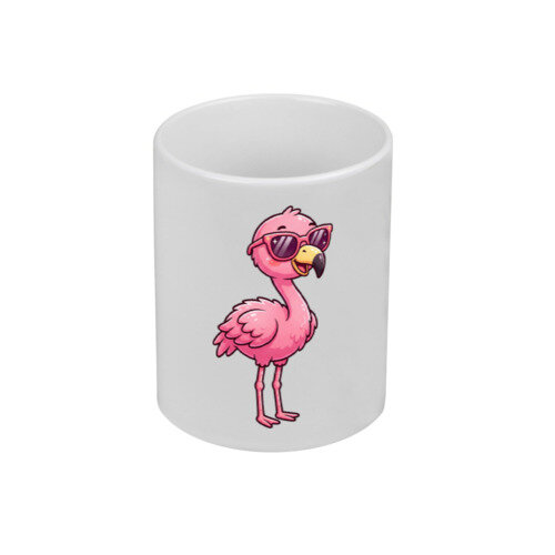 Кружка «Крутой фламинго - розовая птица» (белый)