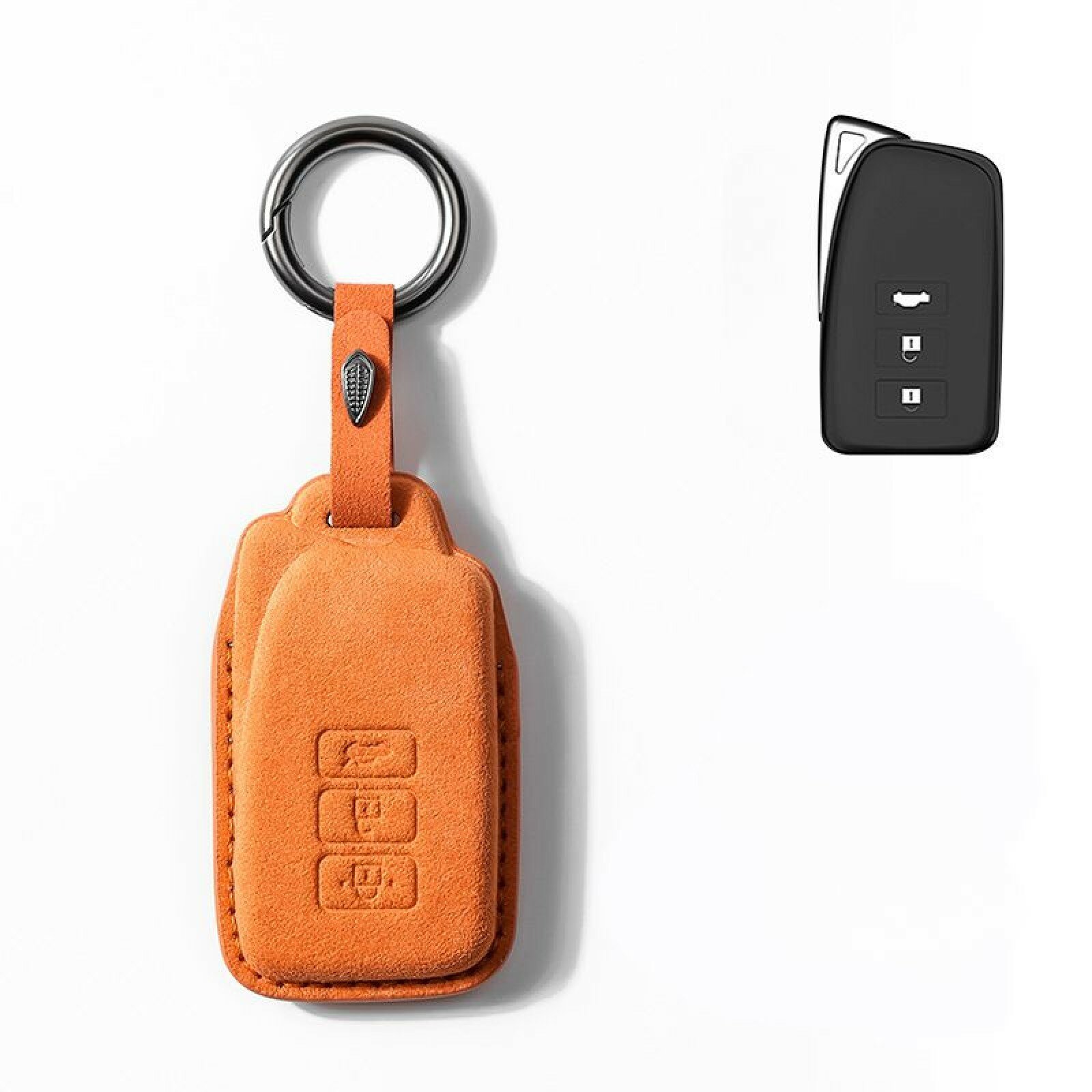 Чехол для ключа автомобиля MyPads для Lexus NX GS ES GX LX UX RC оранжевый с металлическим кольцом
