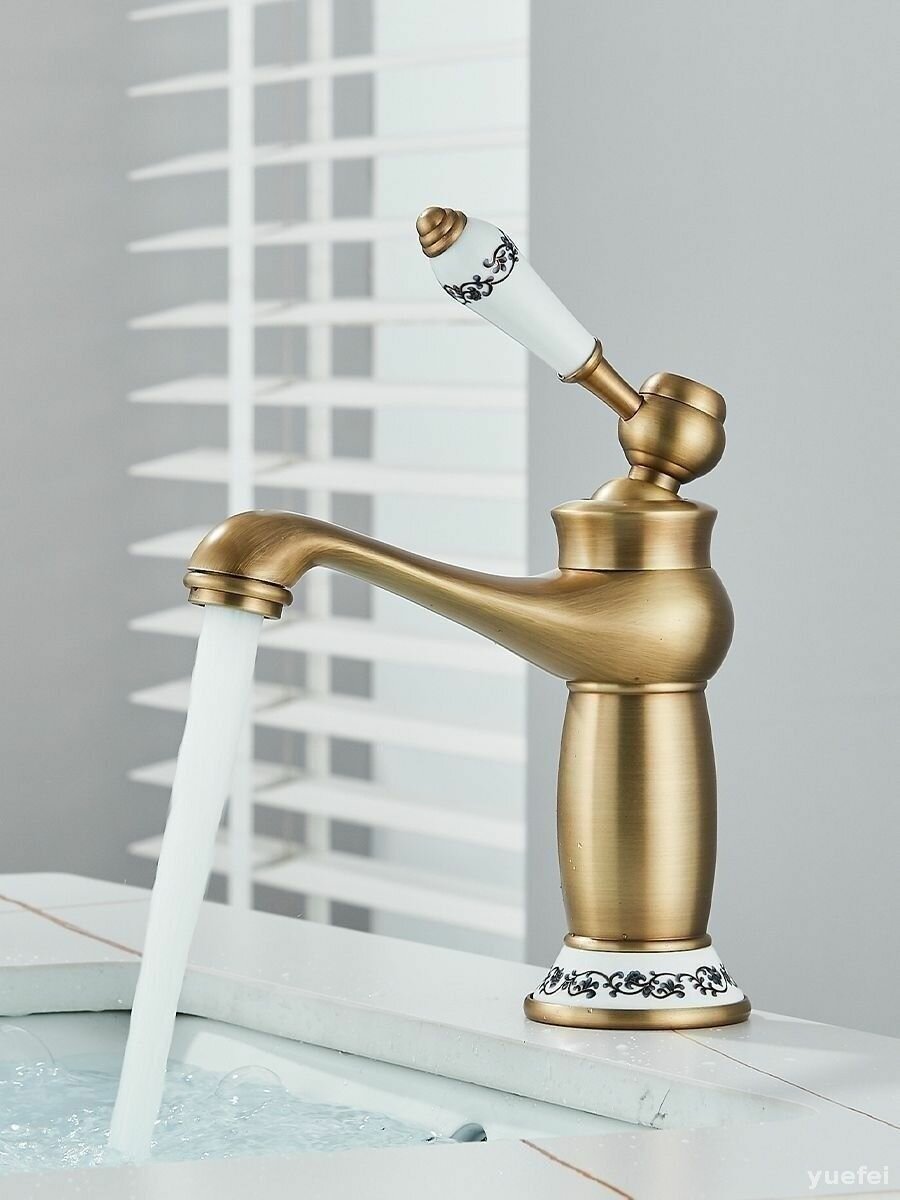 Эксклюзивный кран для умывальника в стиле ретро из цельной латуни с эффектом античной бронзы, премиум смеситель для ванной комнаты европейского дизайна