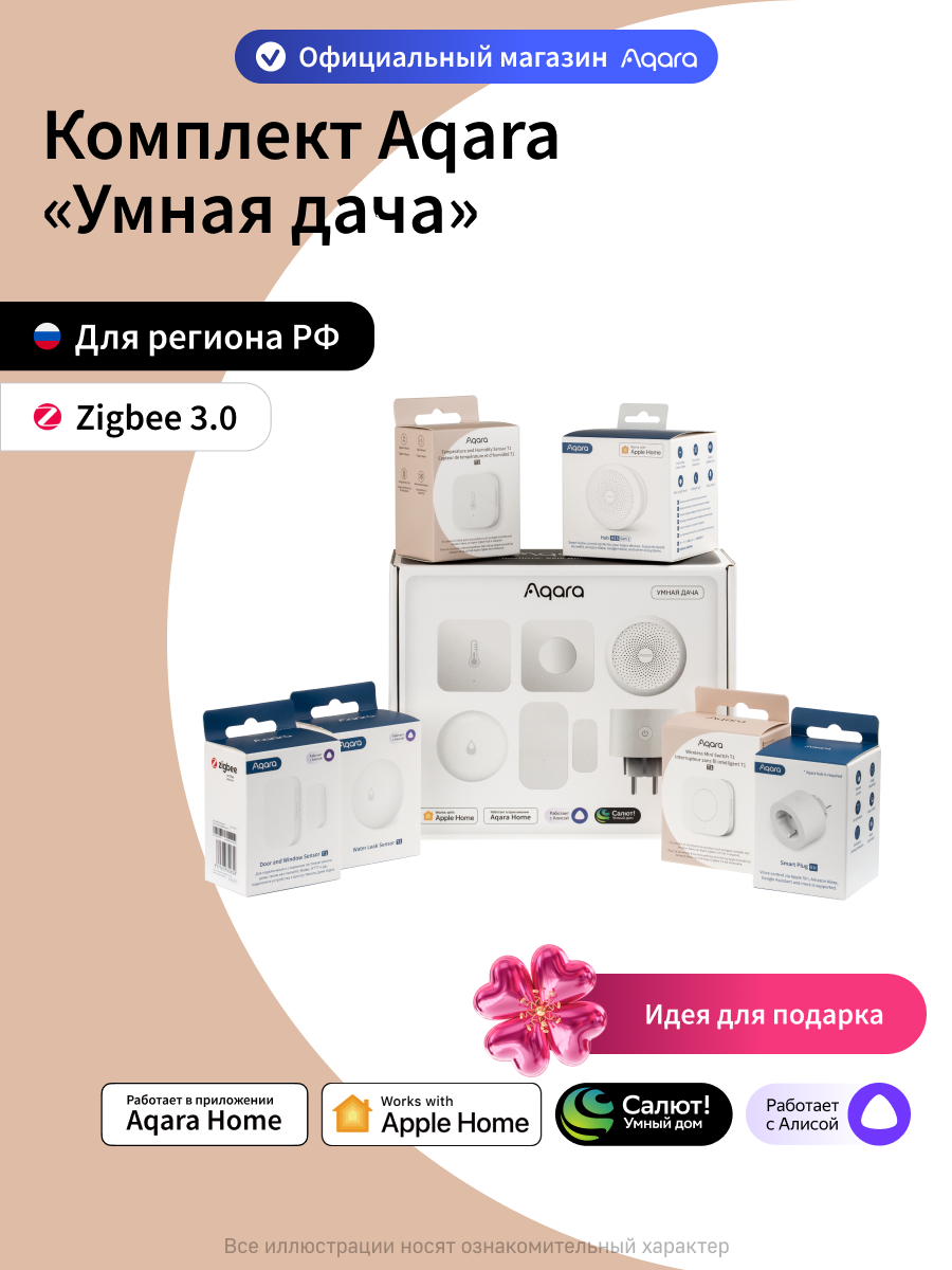 Комплект умного дома "Умная дача" Aqara, SHK61, Zigbee 3.0, 6 устройств