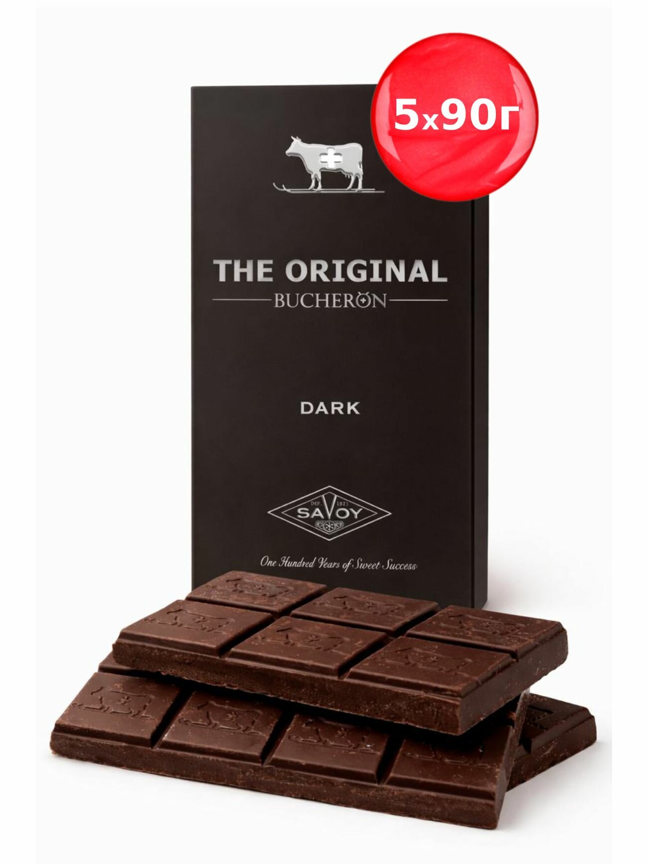 Шоколад бушерон Original горький 62% какао, 90 г набор из 5 шт