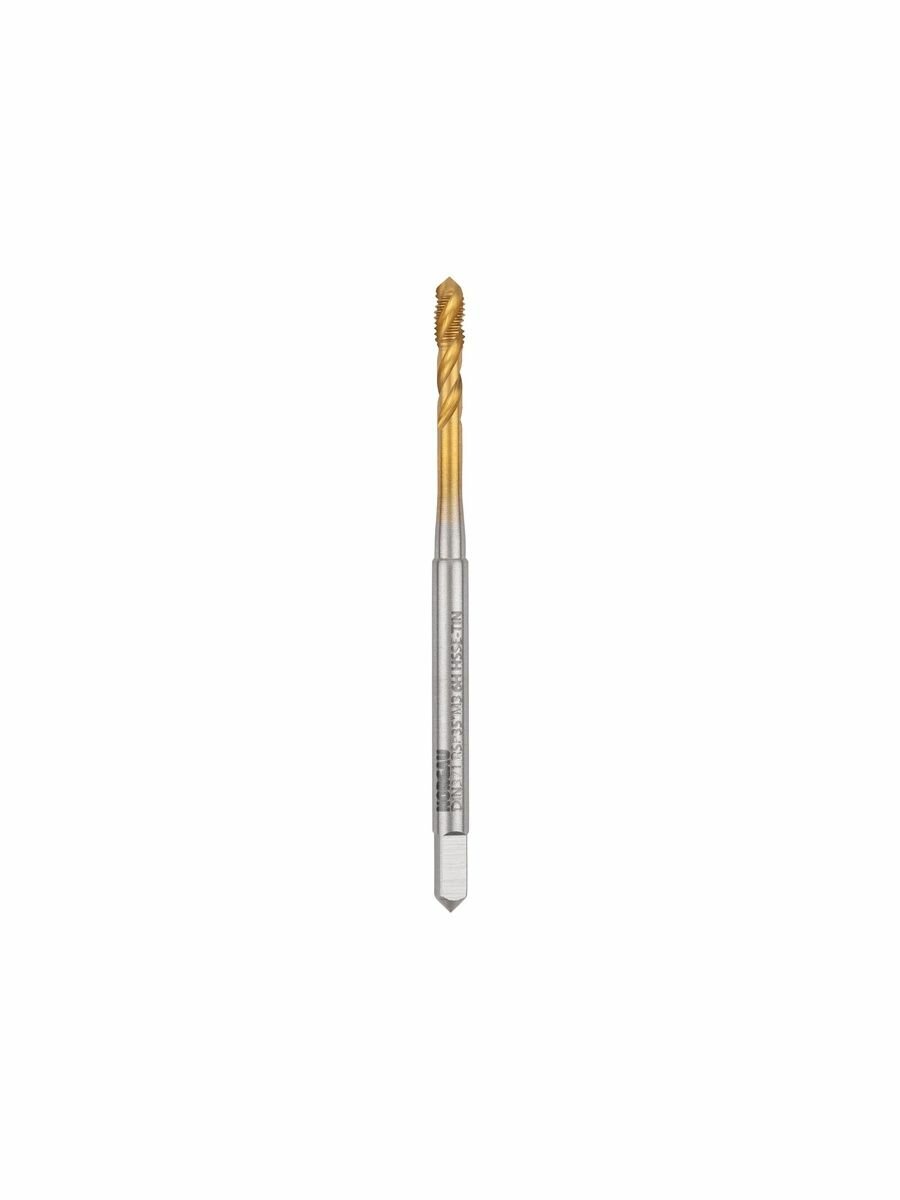 Метчик М3 NORGAU Industrial из стали HSSE (Co5%) с износостойким покрытием TIN для обработки глухих отверстий, машинный 6H