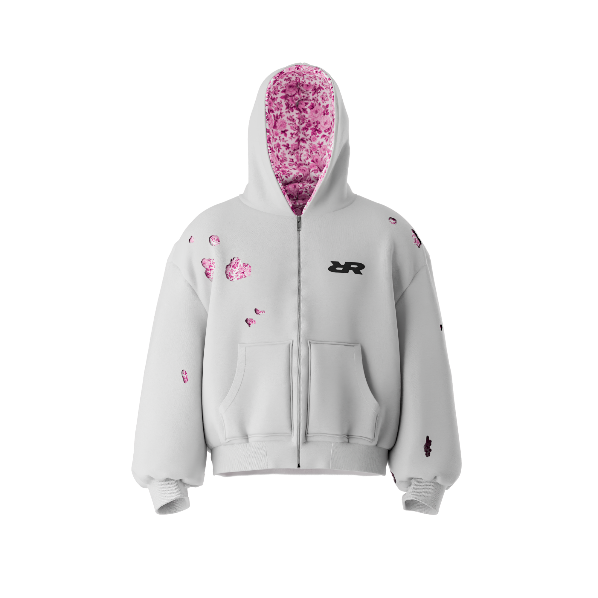 Худи Ravir "RVR" White Pink