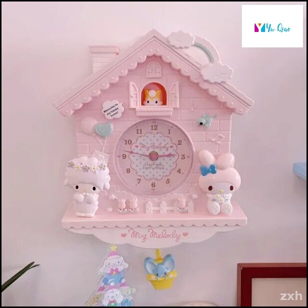 Милые настенные часы Sanrio My Melody Pink для спальни, подвесные часы Hello Kitty Kawaii Room