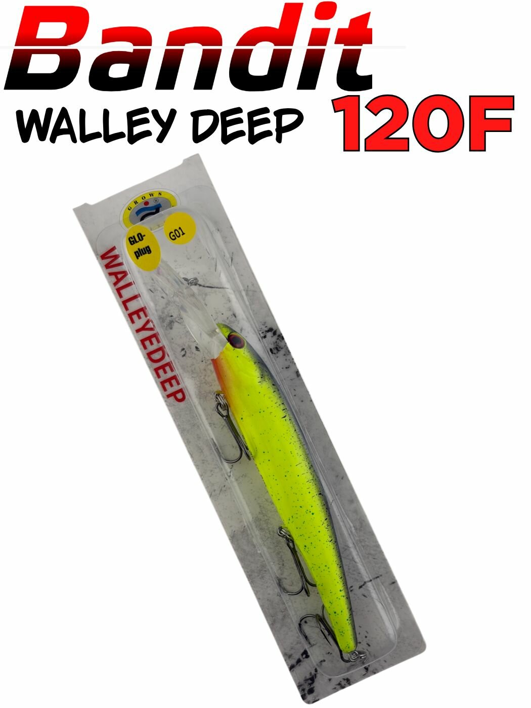 Bandit Walleye Deep воблер для троллинга 12см / Плавающая приманка бандит для рыбалки