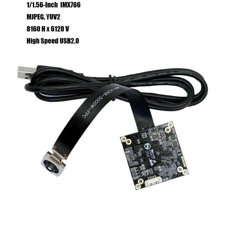 8160Hx6120V 50MP HD 1/1,56-дюймовый модуль USB-камеры IMX766 PDAF 84,4 градуса FPC + PCB MJPEG, протокол YUY2 Plug and Play
