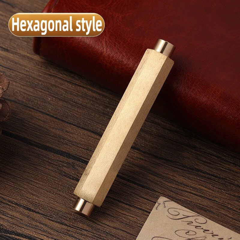 Ретро латунная перьевая ручка Hexagonal Style, перо F