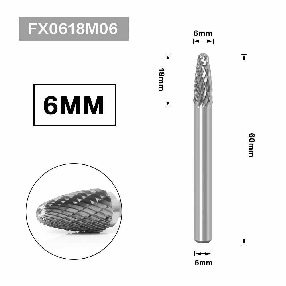 Ротационный напильник Roxin FX0618M06, 6 мм
