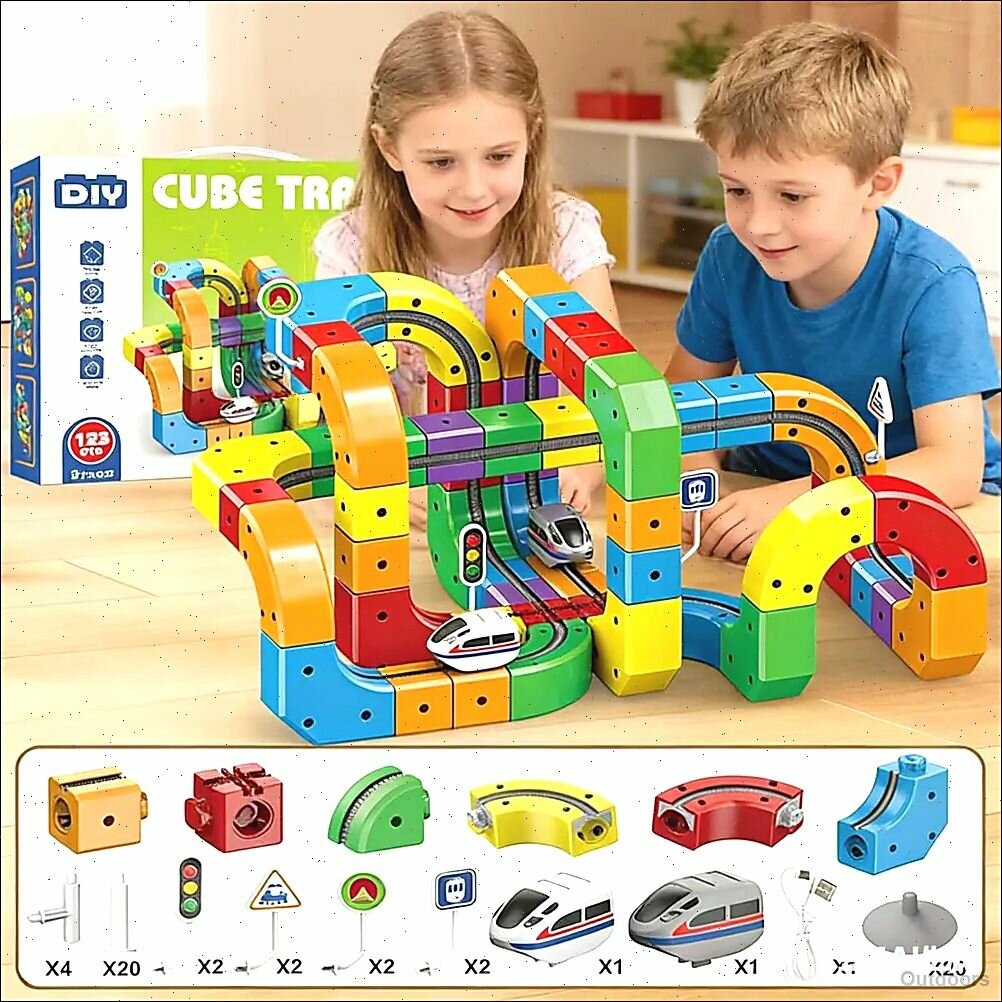 MAGICO Rail Cube Магнитный Конструктор-Трасса 51/81/123 деталей Детский магнитный поезд, антигравитационная дорожка, развивающая STEAM-игрушка