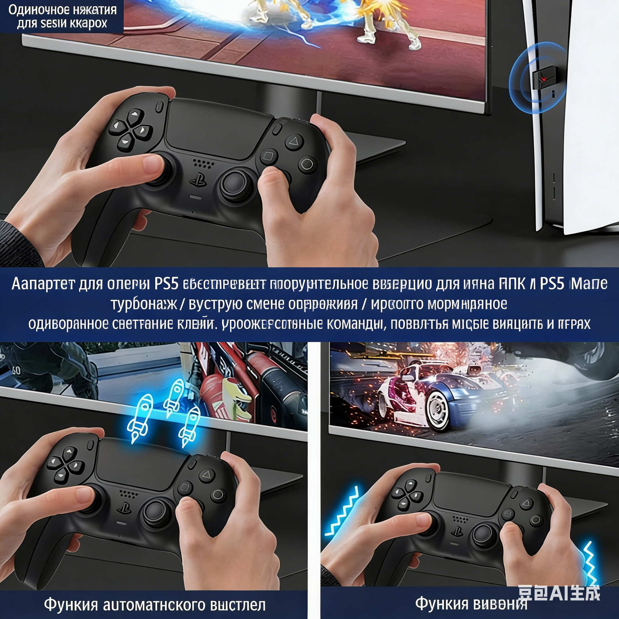 Игровой адаптер PS5 Bluetooth беспроводной конвертер подходит для PS5 / PS4 handle / PS5 host / PC для игры на PS5 — фото 1