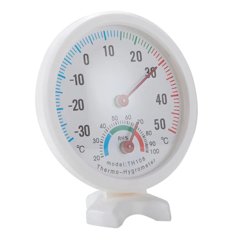 Круглый термометр, гигрометр, мини-колокольчик, TH108, датчик температуры, детектор влажности, монитор для подставки для холодильника, палка