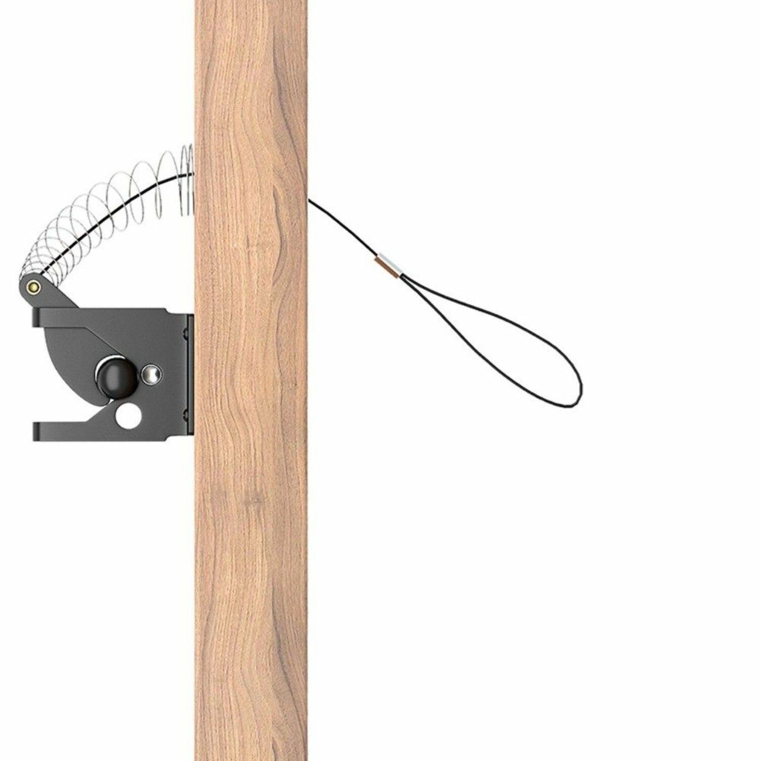 Эксклюзивная гравитационная защелка для ворот и ограждений из регулируемой черной углеродистой стали, самоблокирующийся пружинный механизм для двора, комплект поставки 1 шт