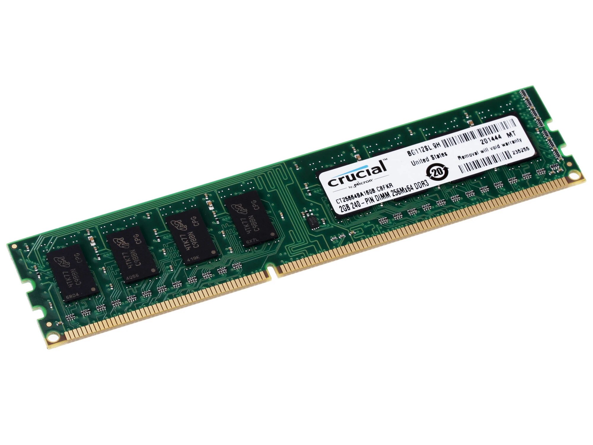 Оперативная Память Crucial CL11 UDIMM DDR3 2гб 1600MHz [CT25664BA160B]