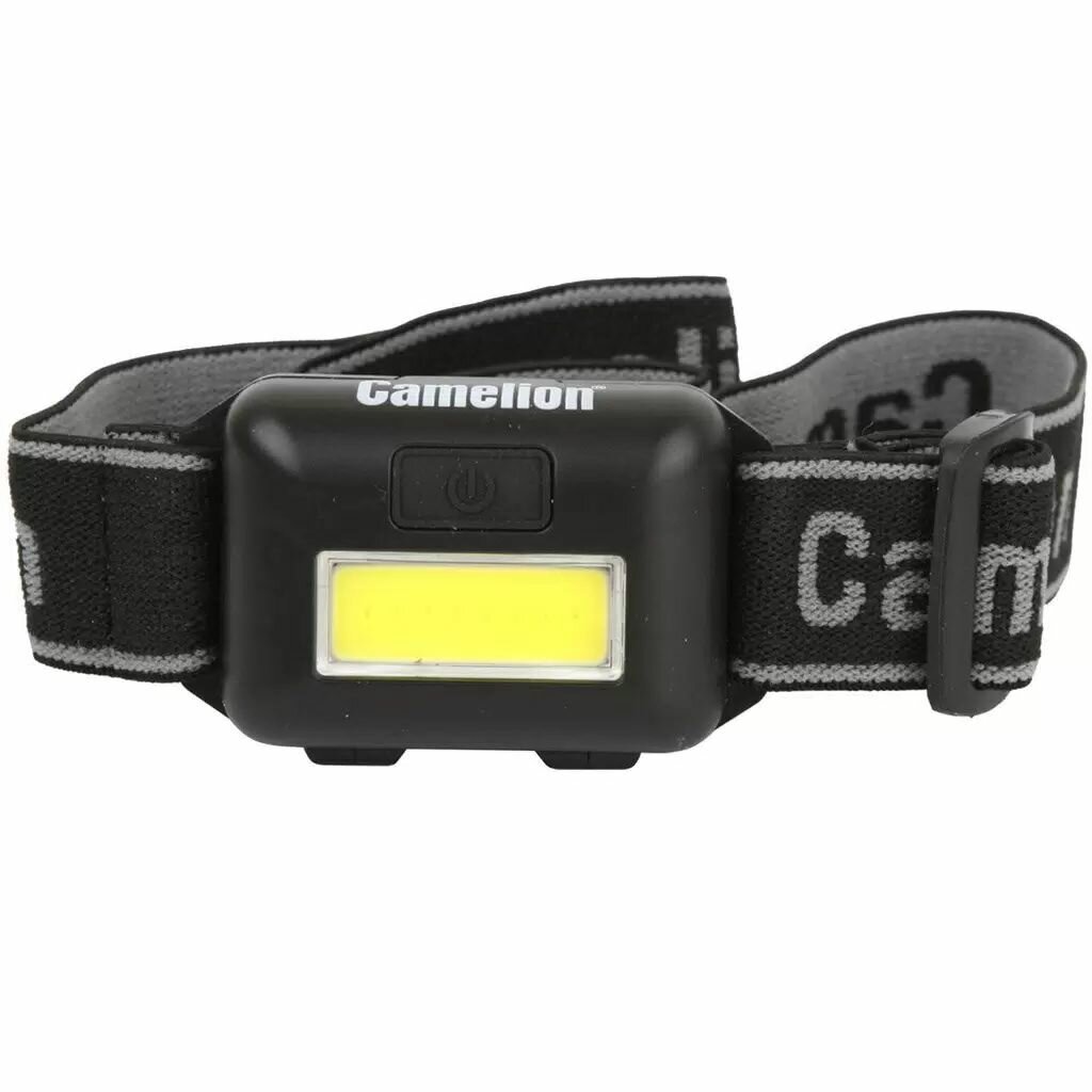 Фонарь налобный Camelion 5355 светодиодный, 50 лм, 15 м, ударопрочный пластик, сверхлегкий 18 г, артикул 13748