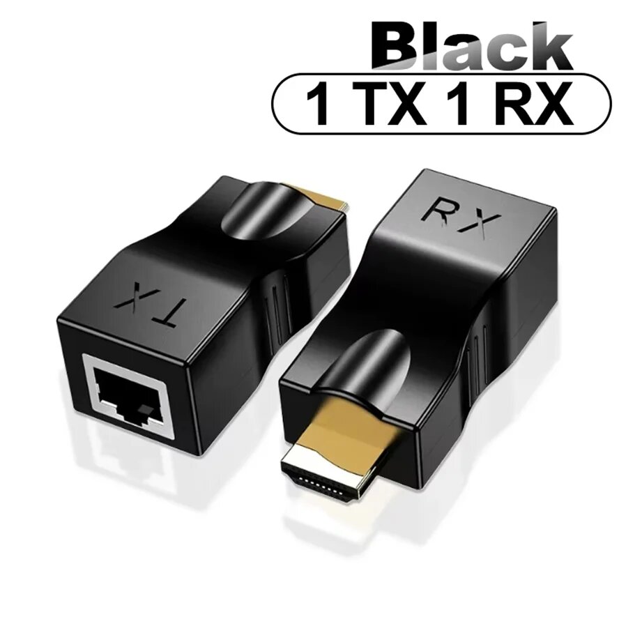 GRWIBEOU HDMI-кабель-удлинитель RJ45 30м черный