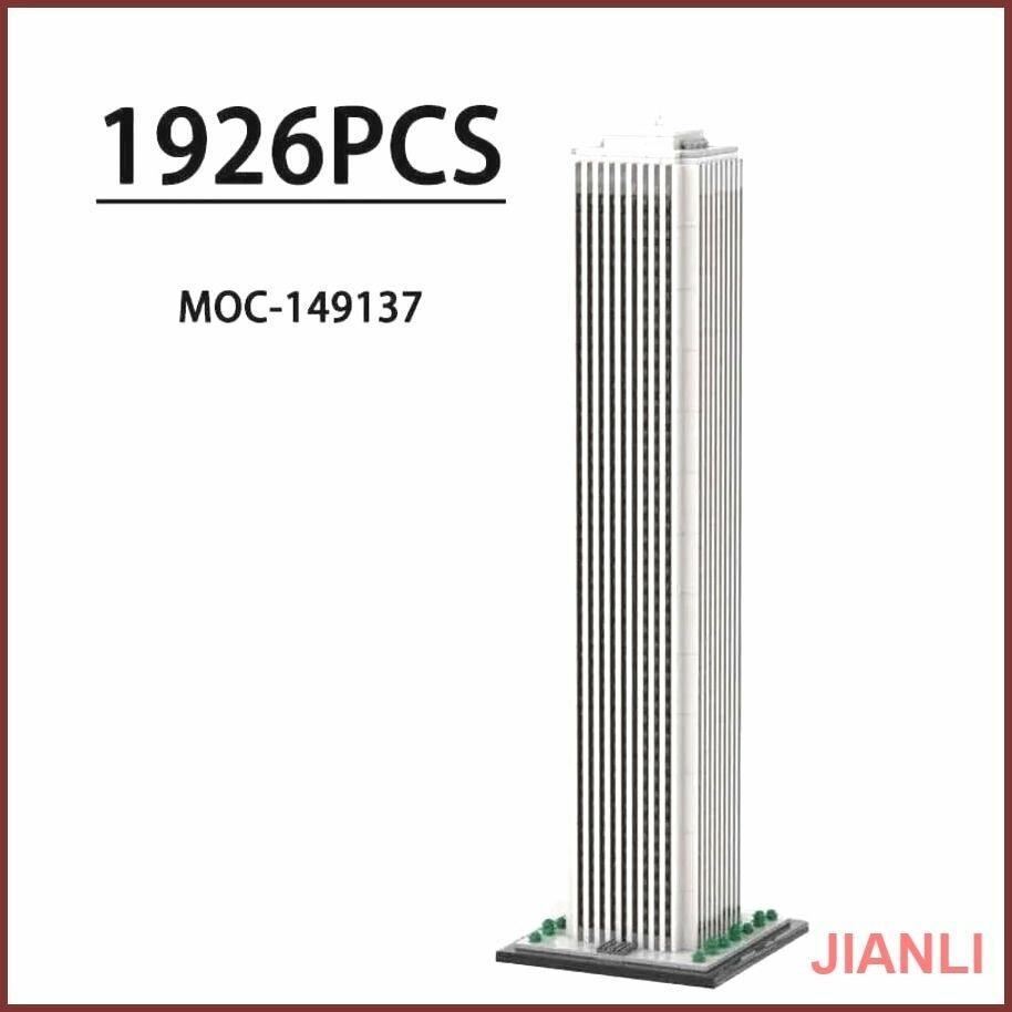 Строительный блок MOC- 149137 Городской классический архитектурный ориентир, масштаб 1:800, небоскребок, 1926 шт, детский подарок на день рождения, Рождественская игрушка
