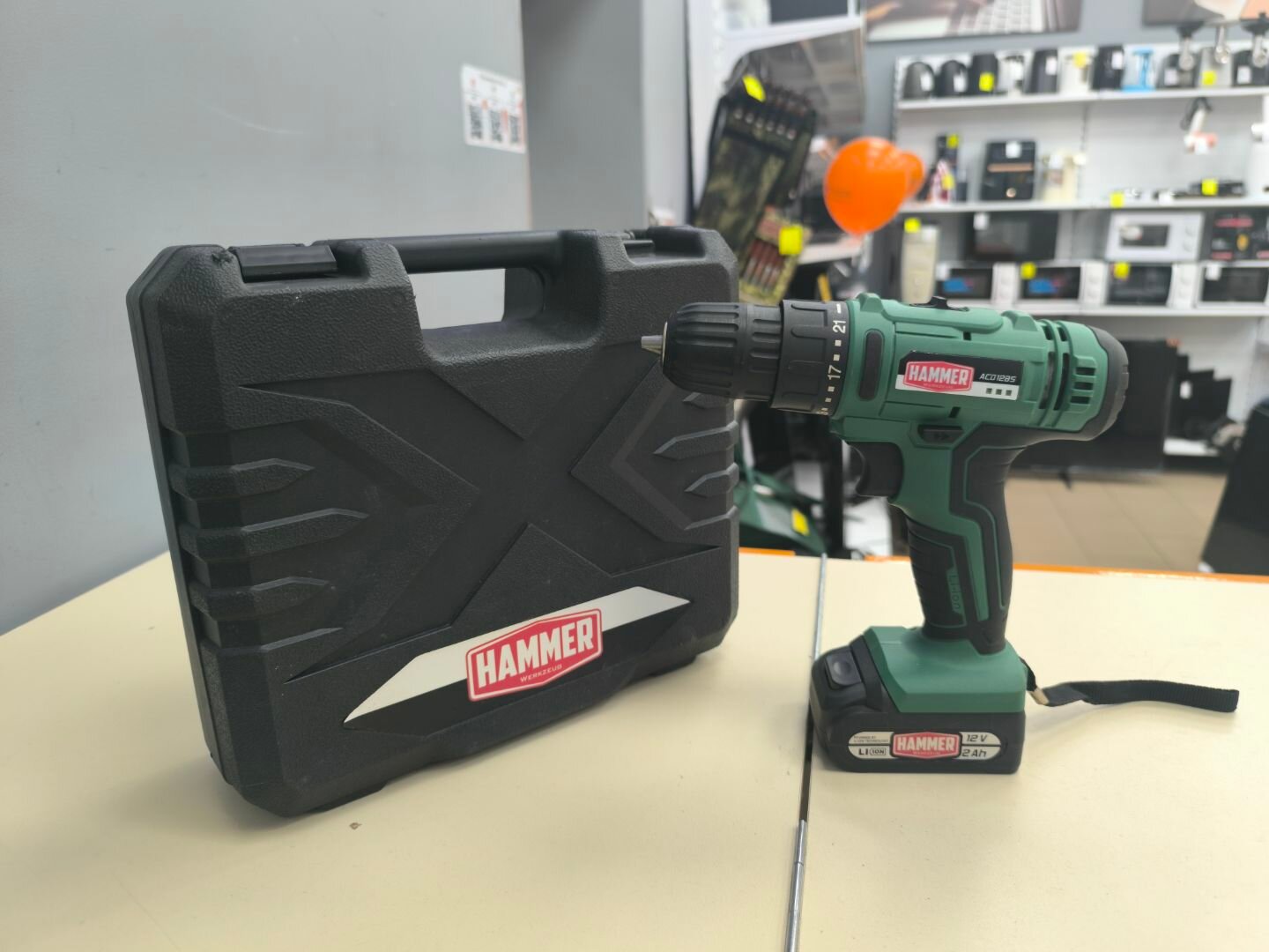 Hammer Аккумуляторный шуруповерт Hammer Acd185li 2.0 premium,Б/У, Уценка