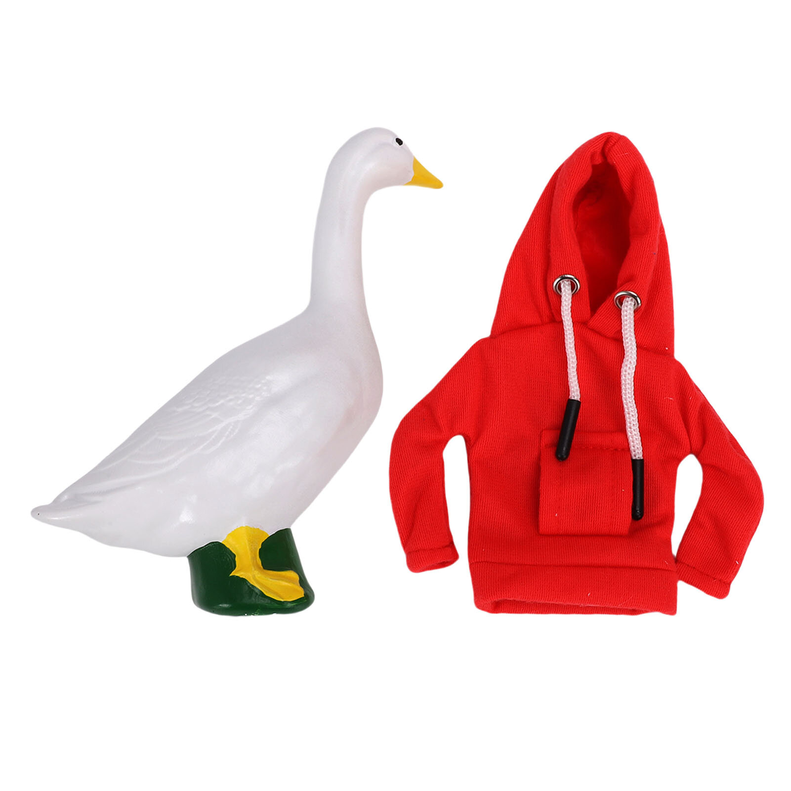 7-Дюймовый Настольный Гусиный Наряд Забавный Мини-Костюм Для Крыльца Декор Статуя Гусей для Столешниц Книжные Полки Офисное Украшение Красный