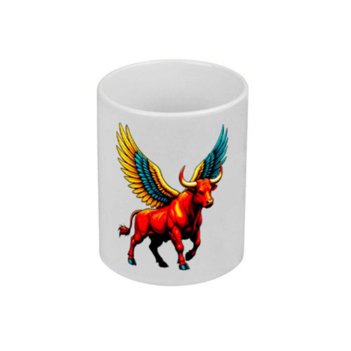 Кружка «Крылатый красный бык» (белый)