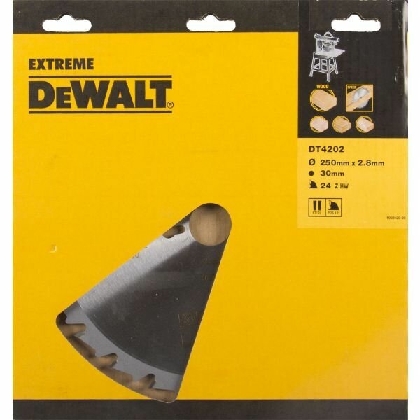 Пильный диск DEWALT EXTREME WORKSHOP DT4202, 250/30 мм.