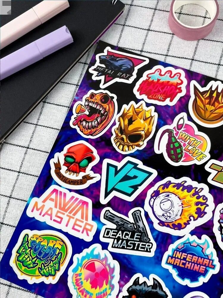 Набор наклеек Standoff 2 30 шт виниловые стикеры герои игр и мультфильмов синего цвета — фото 1