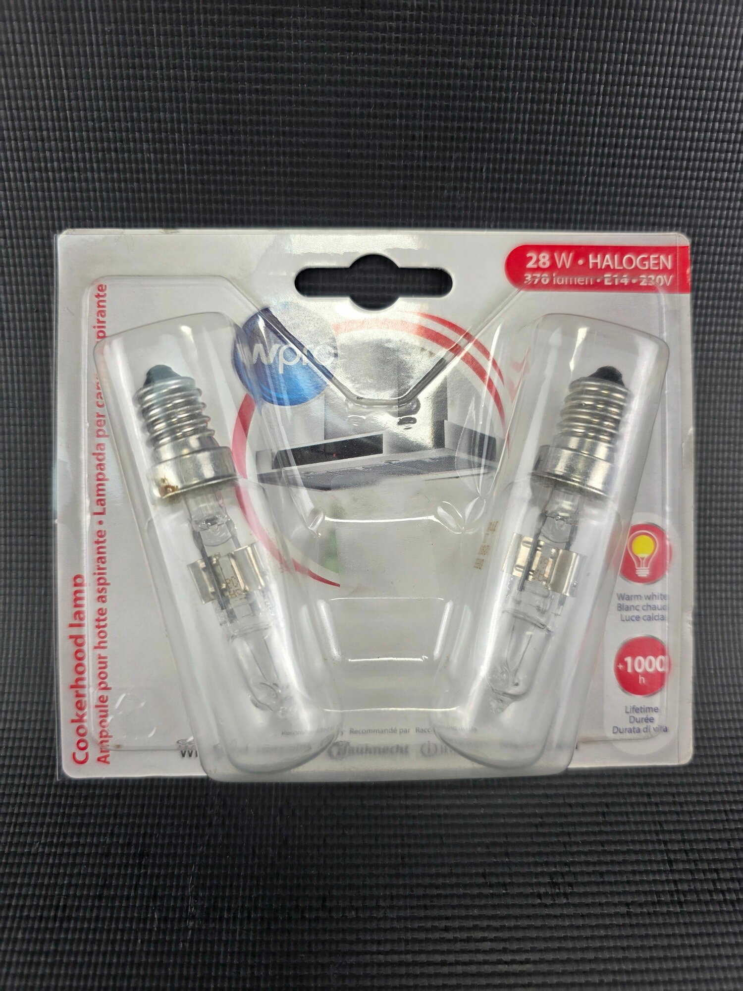 Лампа галогенная для вытяжки 28W E14 230V Wpro 484000008834, 2 шт