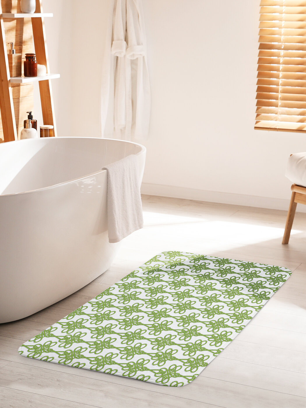 Коврик для ванной комнаты и туалета противоскользящий "Плетеные ирландские мотивы" 60х100 см, JoyArty