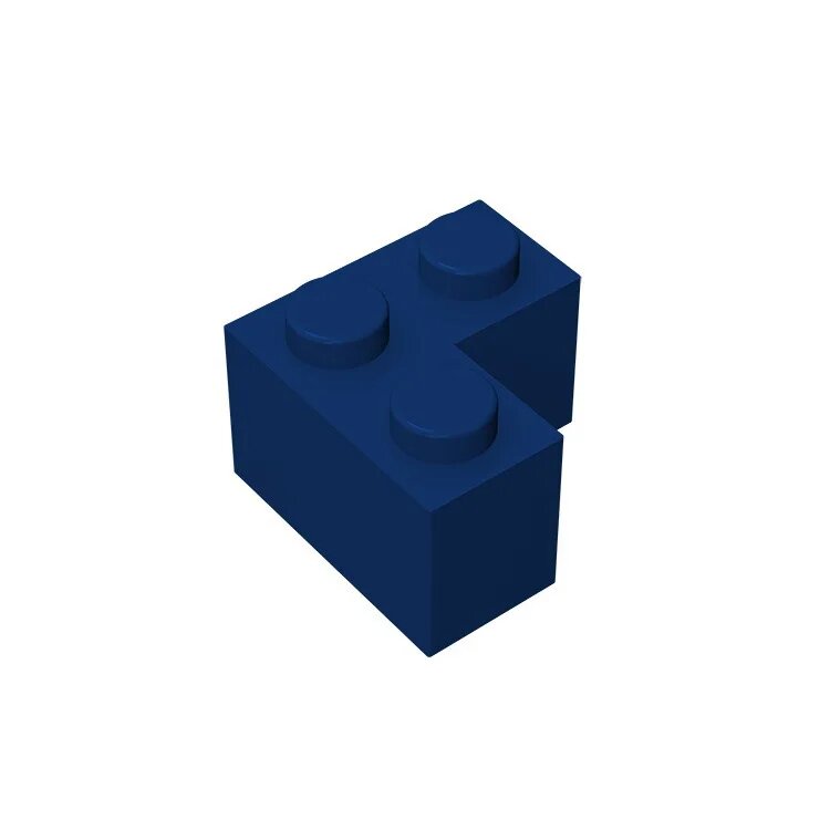 Блоки Gobricks 2x2 угловые, Темно-синий (055)