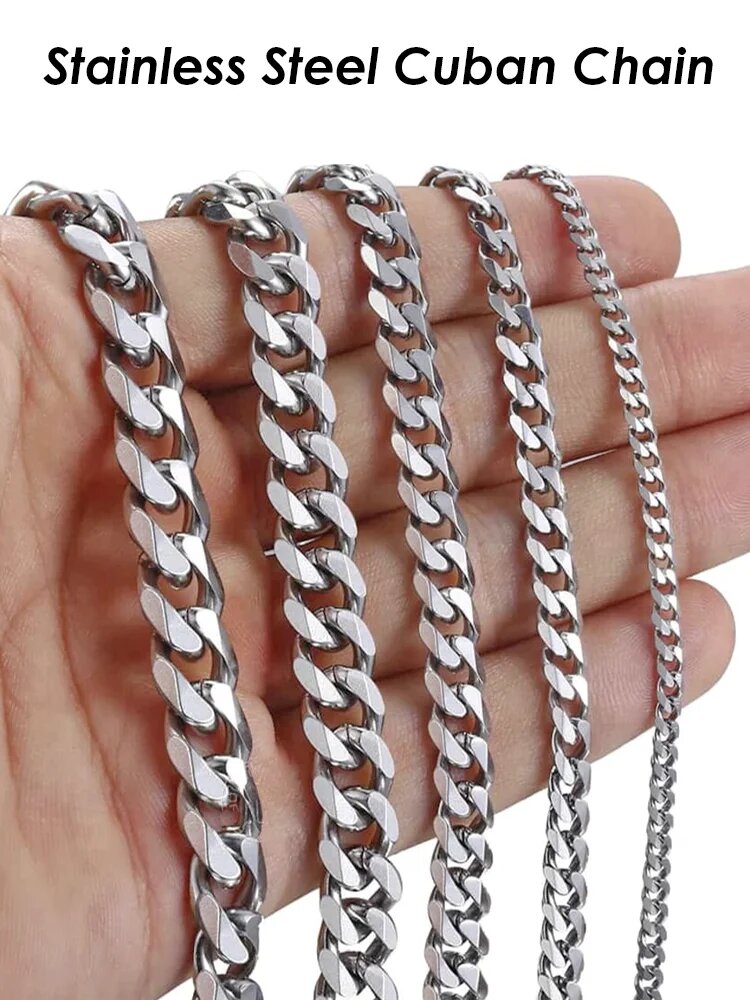 Цепочка кубинская из нержавеющей стали NeoVogue, 10 футов, серебристая, 3mm, Steel (Silver Tone)