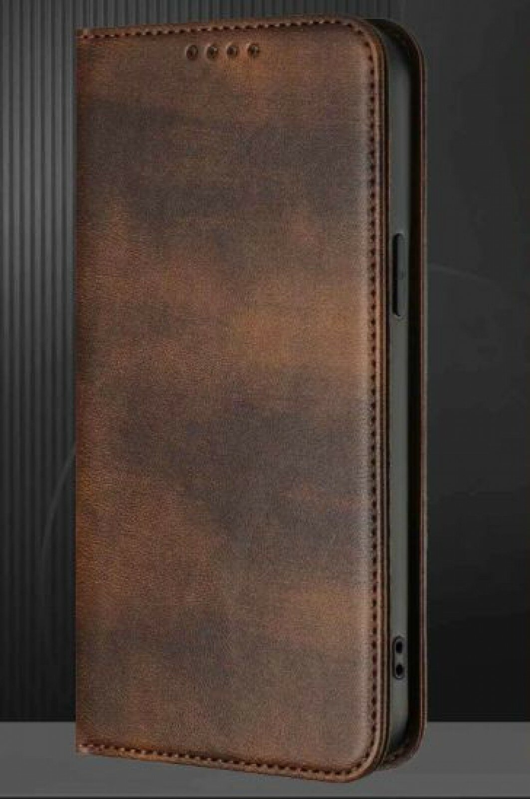 Чехол-книжка MyPads для Infinix Note 12 Pro 4G и Note 12 2023 из импортной кожи с магнитным закрытием, коричневый