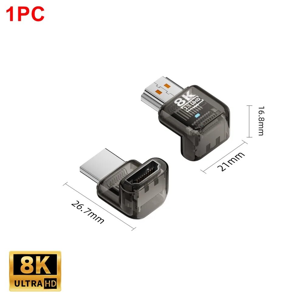 8K HDMI переходник USB-C на HDMI 90 Degree-Black