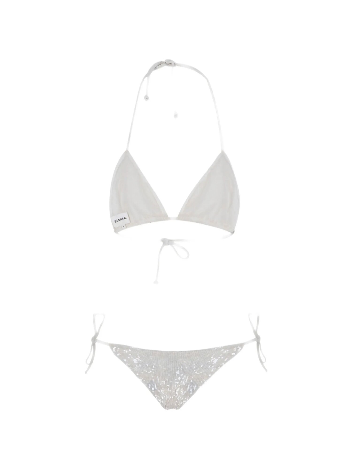 Купальник P.A.R.O.S.H. Sequinned bikini, размер S, белый — фото 1