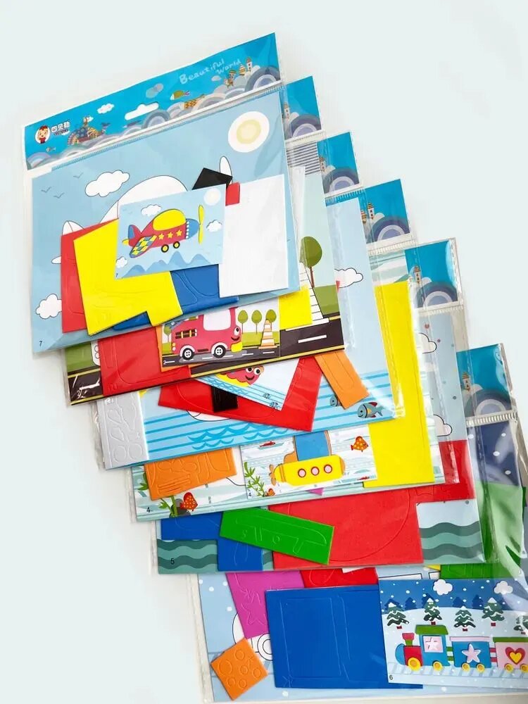 Аппликации для детей "Машинки" 12 штук 21*14.5cm