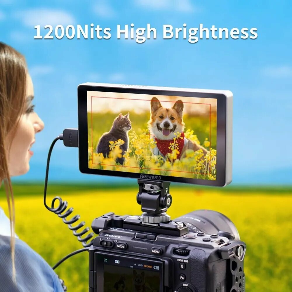 FEELWORLD P6XL 6 дюймов 4K HDMI высокой яркости 1200nit алюминиевый встроенный батарейный монитор полевого сенсорного экрана
