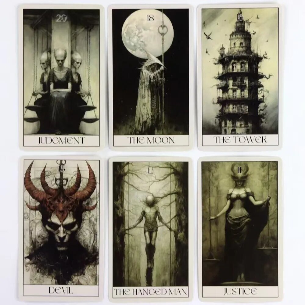 Таро Horror Tarot 10*6cm 78 карт Гадальные карты карты в стиле хоррор для гадания на русском языке — фото 1