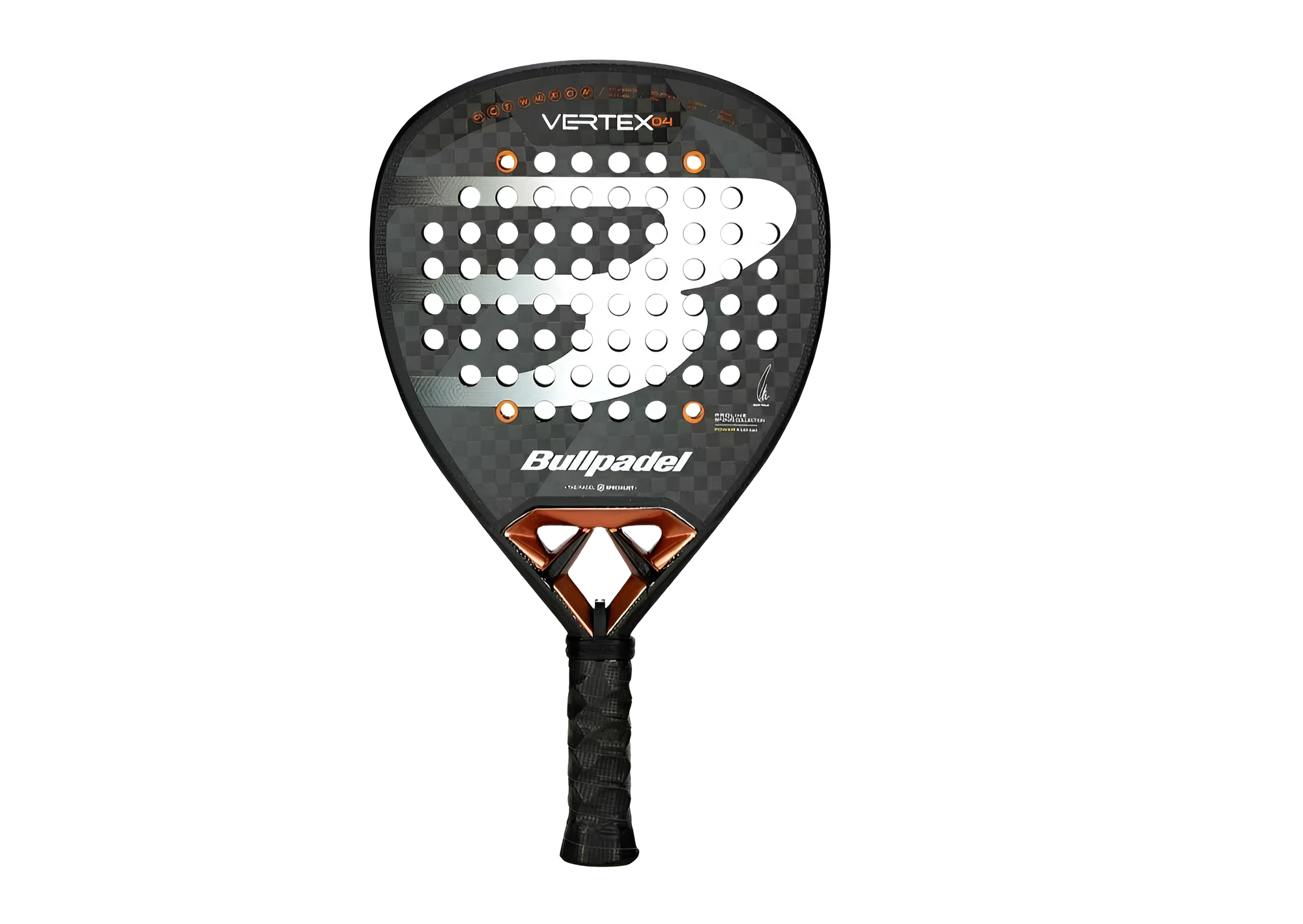 Ракетка Bullpadel "Vertex", профессиональная, для падел-тенниса, оранжево-черная, 45,5 см