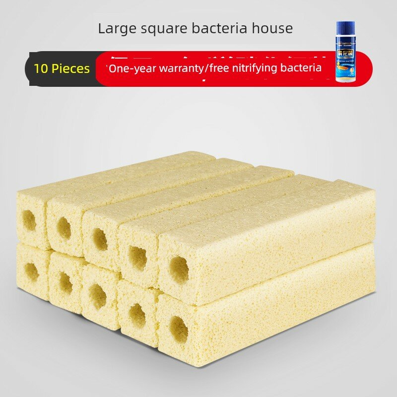Большие квадратные бактериальные дома для фильтрации воды в аквариуме, керамические кольца, 10 штук
