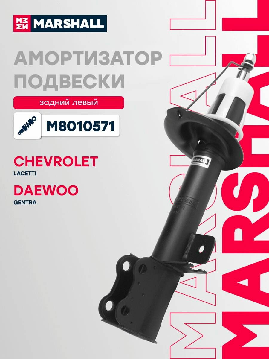 Амортизатор (стойка) задний левый, Шевроле Лачетти, Ланос Дэу Лачетти, Нубира 3 J200, газомасляный, 96407821, 96394591, 96955950, 333420
