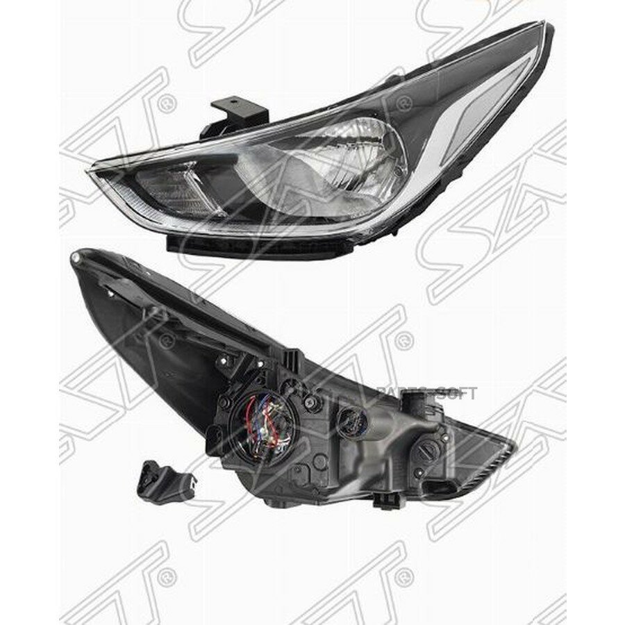 Фара Hyundai Solaris 17-20 (Слева/ Галоген/ С электрокорректором) SAT ST-221-11S7L | цена за 1 шт