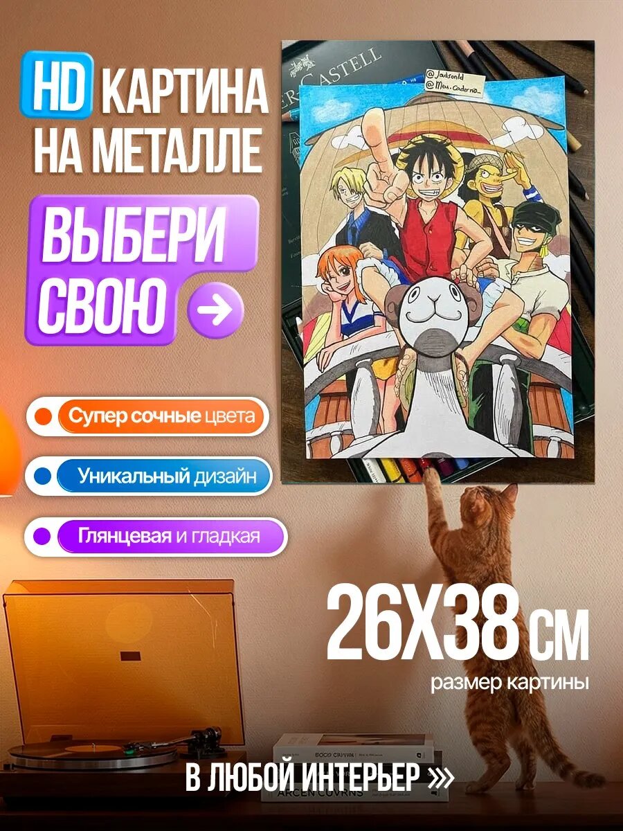 Картина на HD металле Команда Соломенной Шляпы