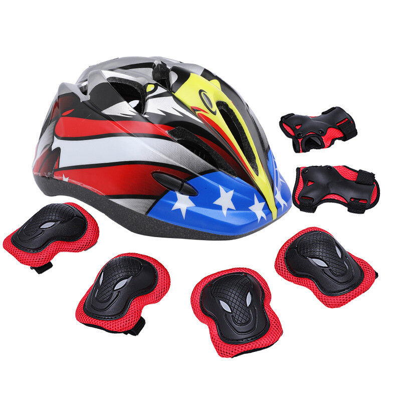 Шлем для самоката, защитная экипировка для роликовых коньков, детский велокомплект, беговел, наколенники для катания, профессиональная защита.