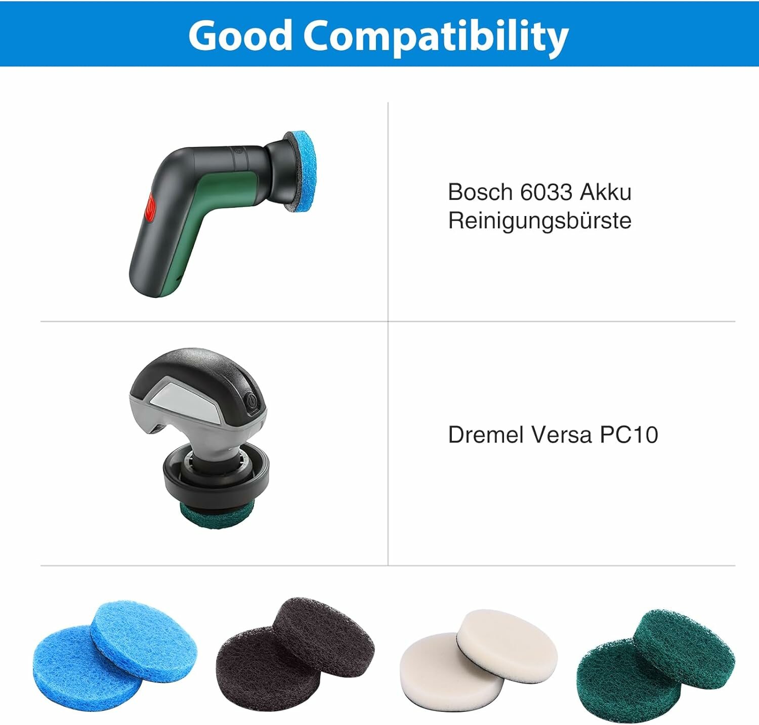 Набор щеток для дрели, 16 предметов, электрические щетки для уборки, совместимые с дрелями Bosch, для чистки ванной и кухни, синий, коричневый, белый, зеленый