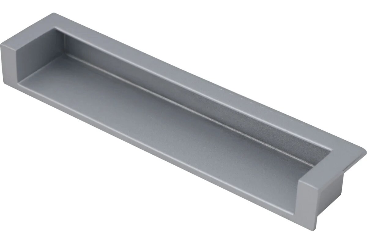 Ручка мебельная AKS DN50‑128 матовый хром прямоугольная 138 мм для корпусной мебели врезная монтажный комплект с крепежом