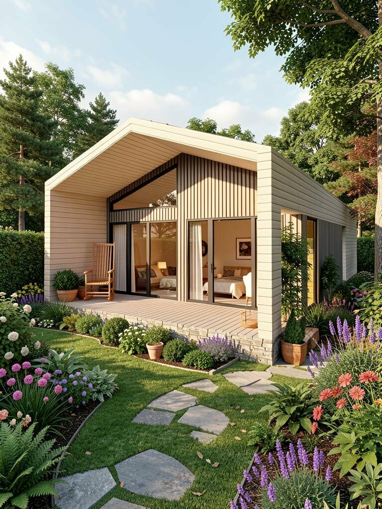 Проект одноэтажного каркасного дома с сауной и террасой 13,15х6,0 м